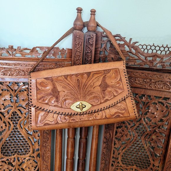 Vintage | Bags | 94s Handtooled Leather Handbag | Poshmark
